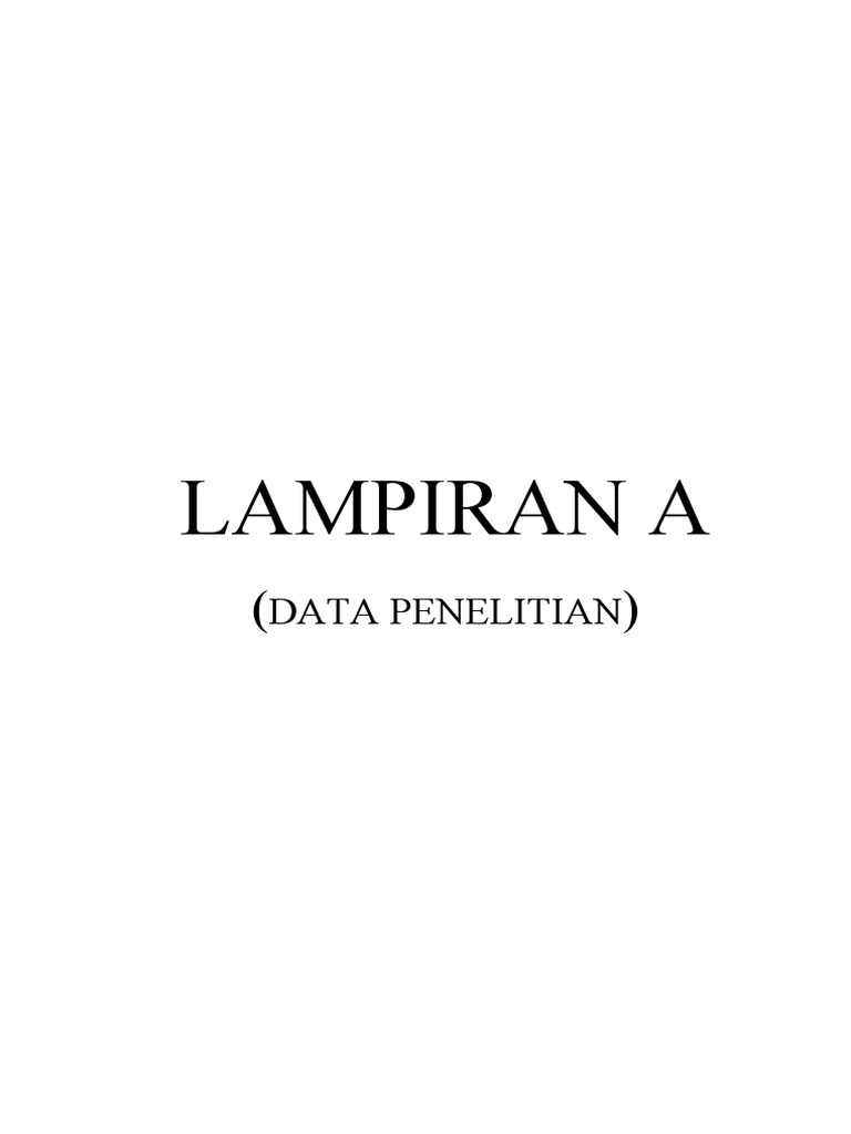 Lampiran A: Data Penelitian | PDF
