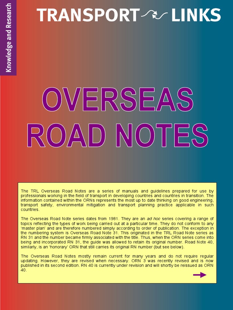 Overseas Road Notes PDF | PDF | Road | Transport