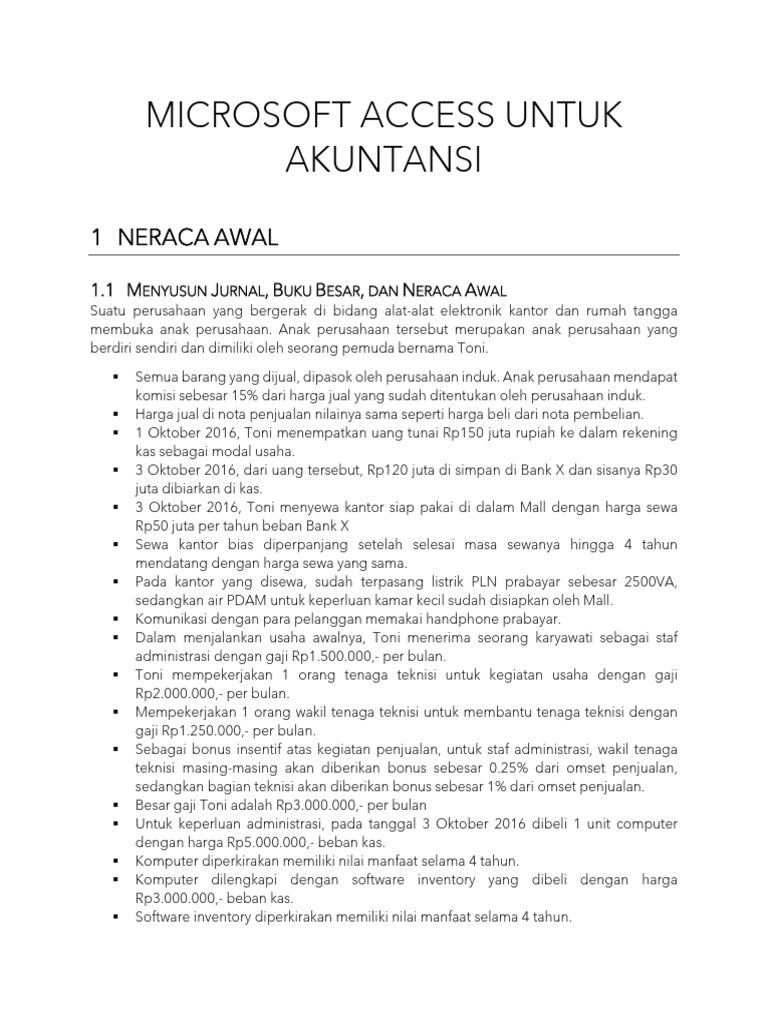 Ms. Access Untuk Akuntansi-1 | PDF
