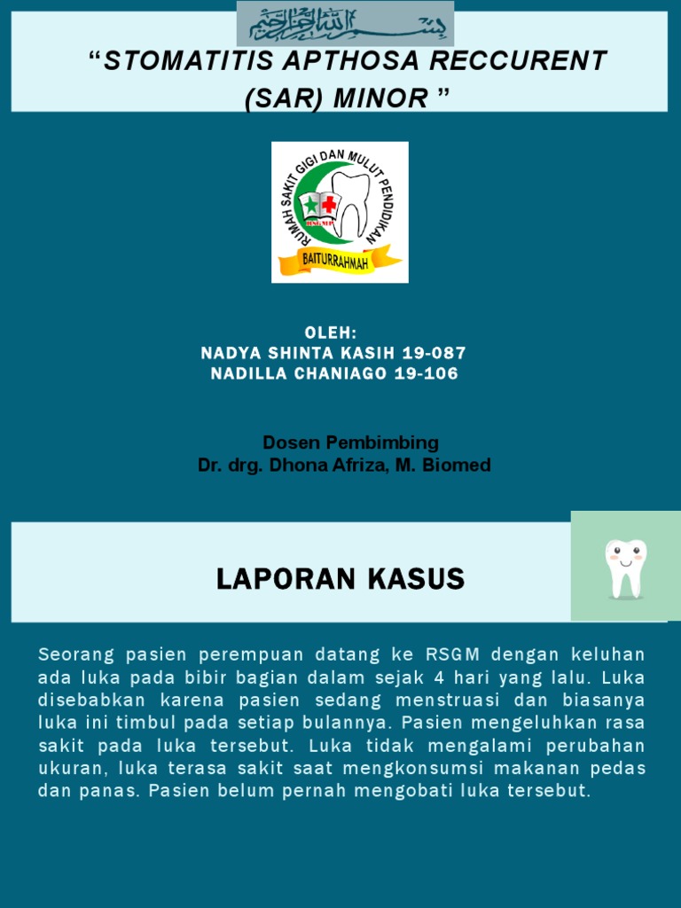Stomatitis Aftosa Minor: Kasus dan Penanganan | PDF