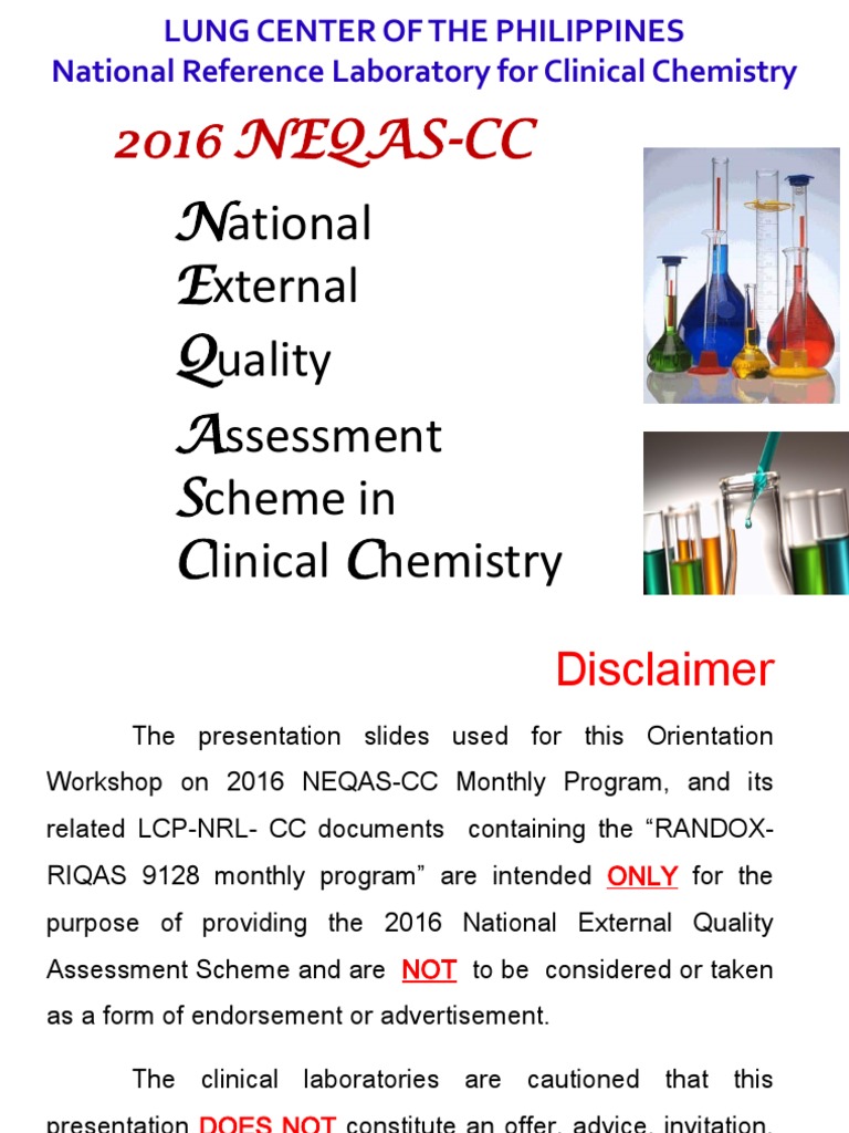 Neqas-Cc: National External Uality Assessment Scheme in Clinical ...