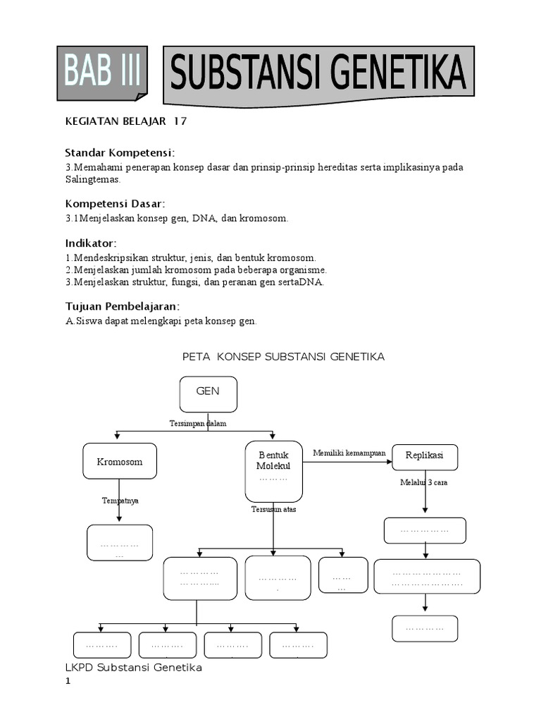 LKPD Substansi Genetika (Revisi) | PDF