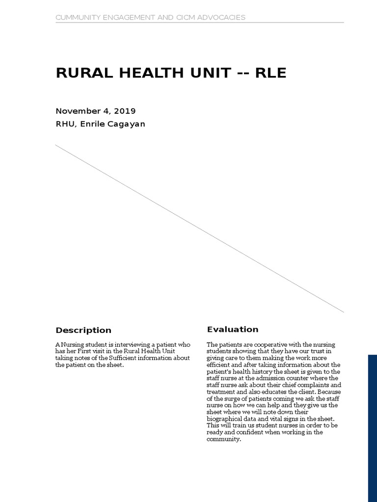 Community Engagement in Rural Health Unit | PDF | Patient | Health Care
