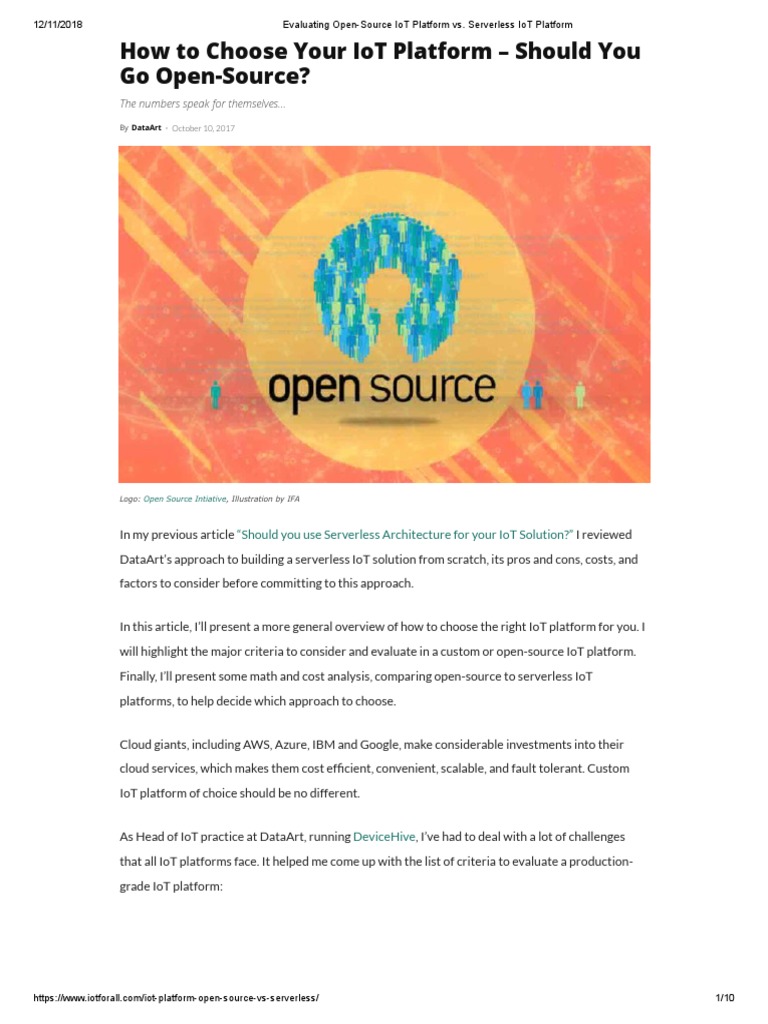 Evaluating Open-Source IoT Platform vs. Serverless IoT Platform | PDF | Internet Of Things ...