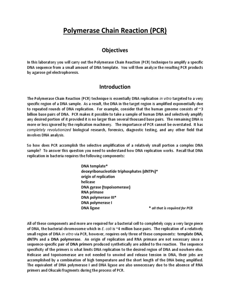 Micro20 - Polymerase Chain Reaction | PDF | Polymerase Chain Reaction | Primer (Molecular Biology)