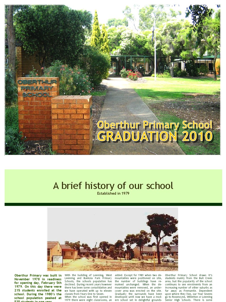 Oberthur Primary School Graduation Booklet 2010 - Online Version | PDF ...