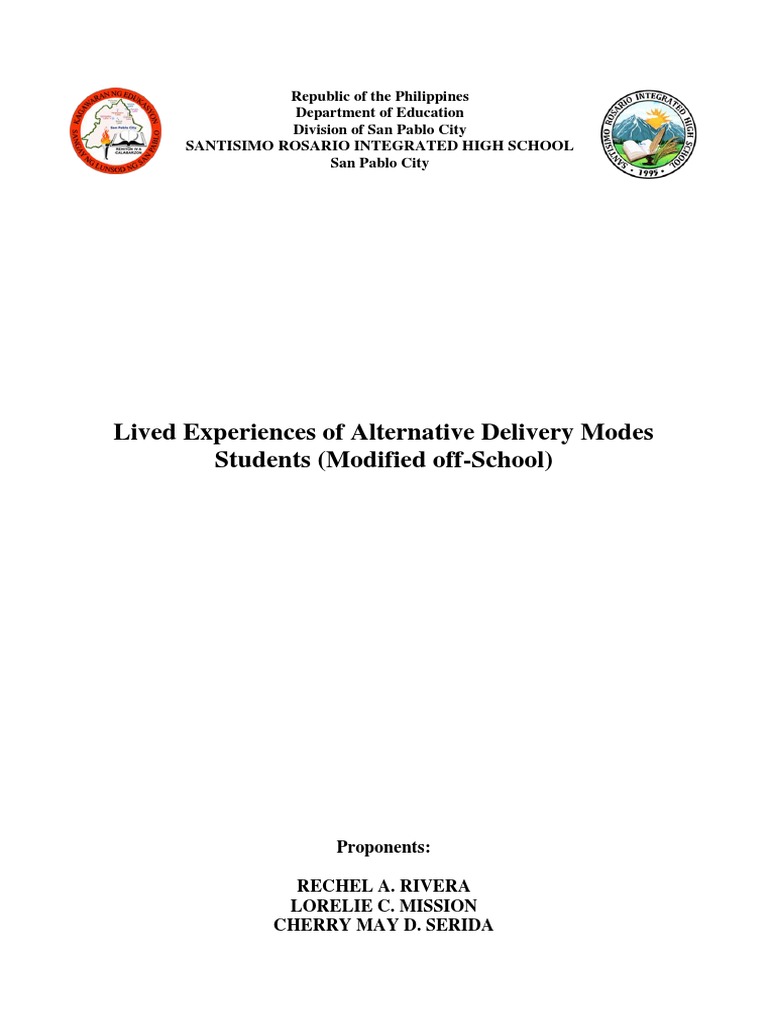 Lived Experiences of Alternative Delivery Modes Student1 PDF | PDF ...