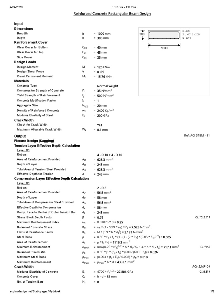 Aci Beam Crack Width Top X | PDF | Strength Of Materials | Beam (Structure)