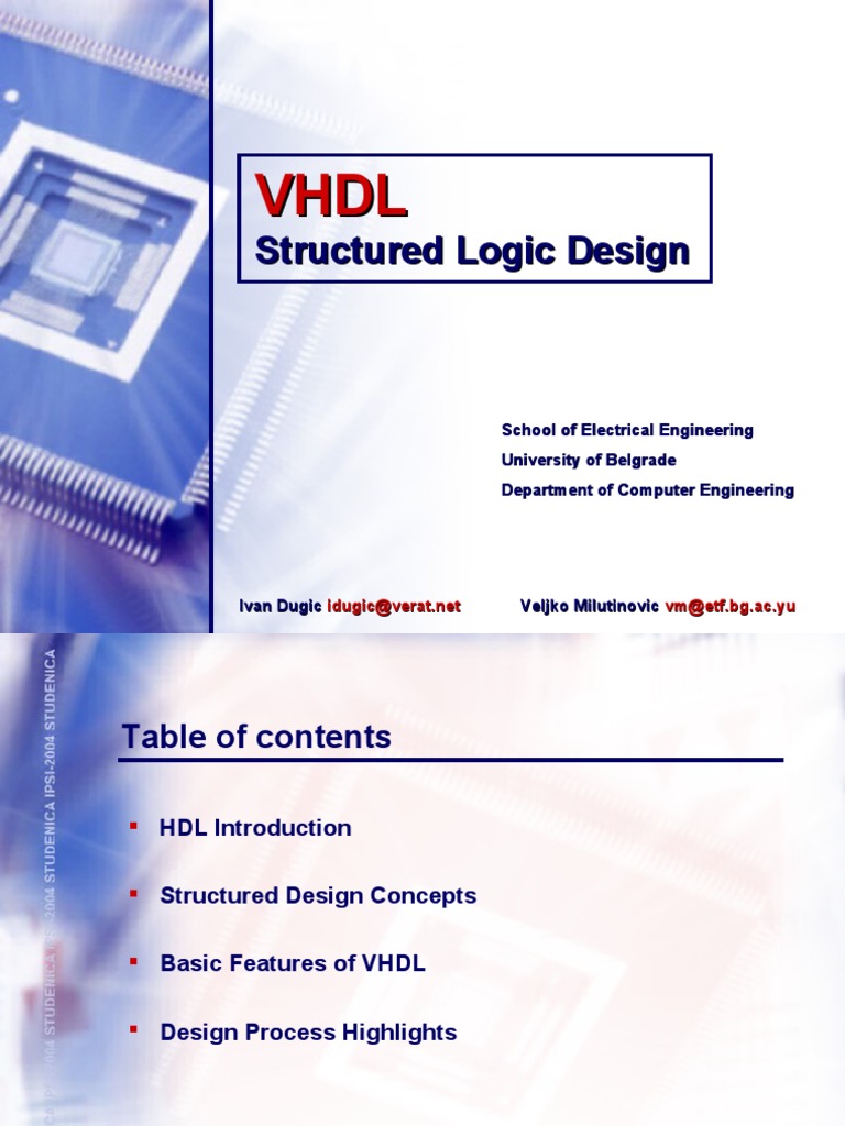 Vlsi Structured Logic Design