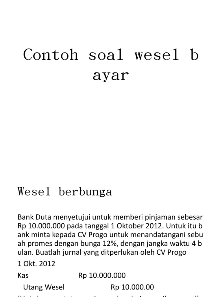 Contoh Soal Wesel Bayar | PDF