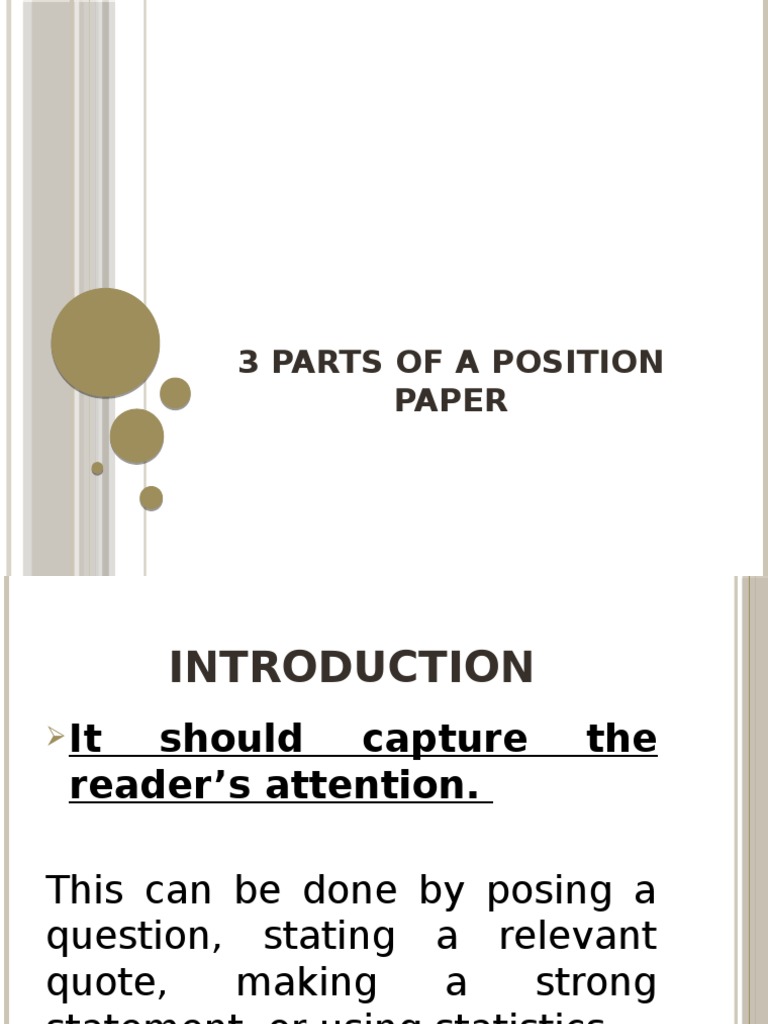 3 Parts of A Position Paper | PDF | Career & Growth | Science & Mathematics