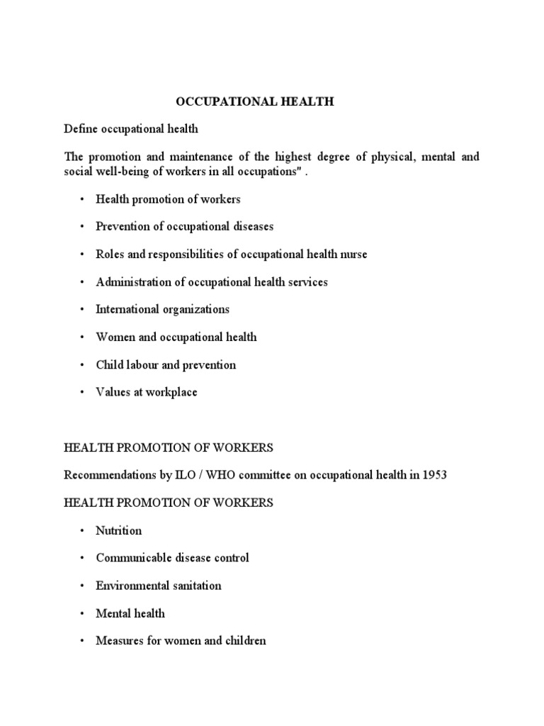 Occupational Health | PDF | Occupational Safety And Health | Employment