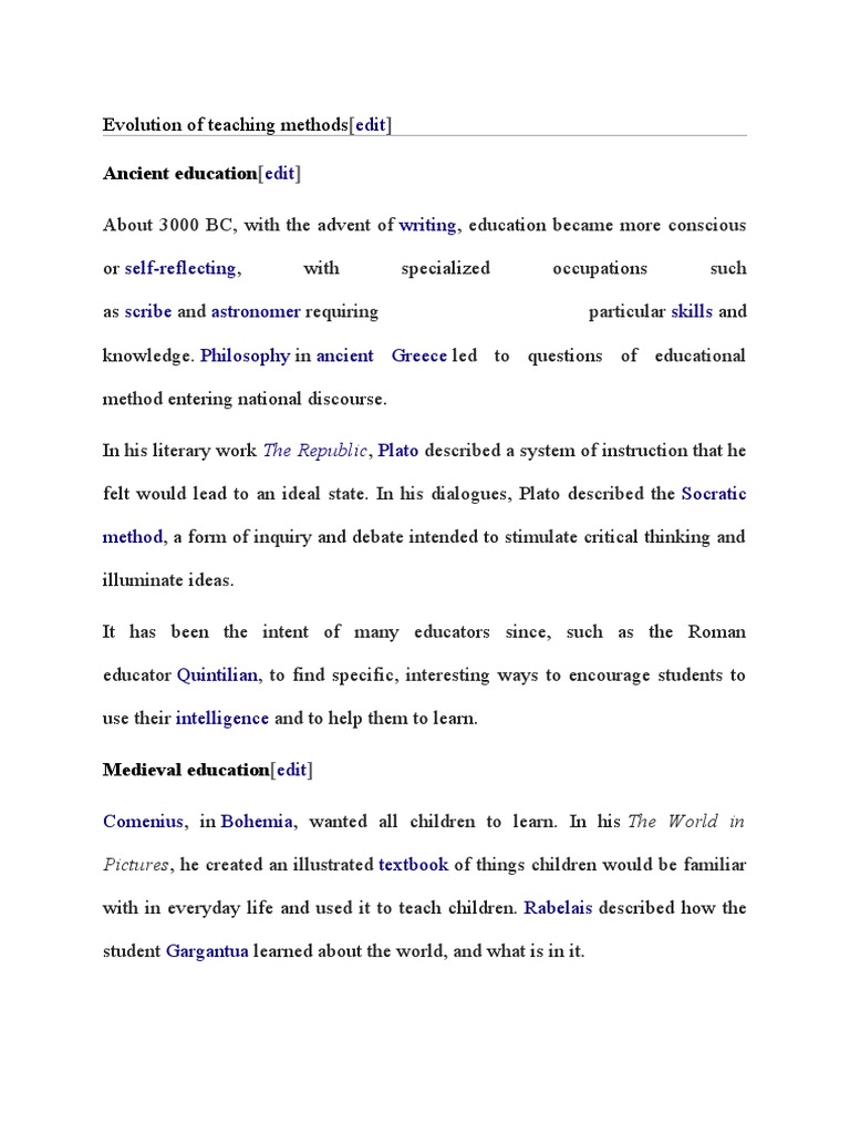 Ancient Education: Evolution of Teaching Methods | PDF | Teaching ...