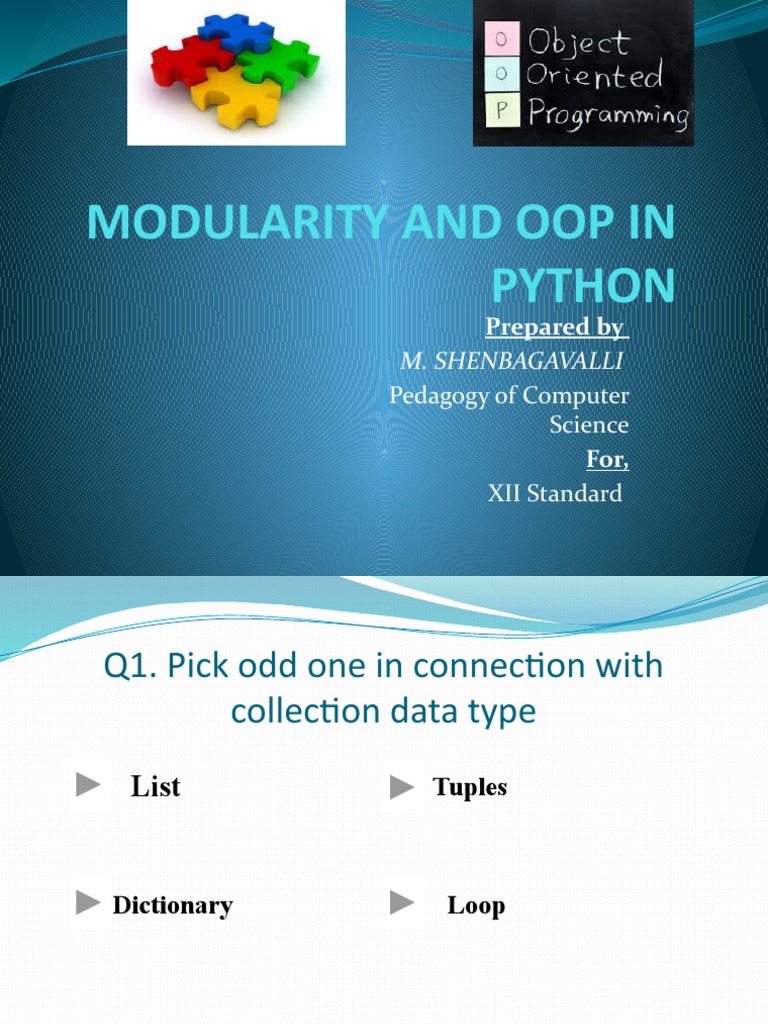 Modularity And Oop In Python Pdf Class Computer Programming Method Computer Programming 