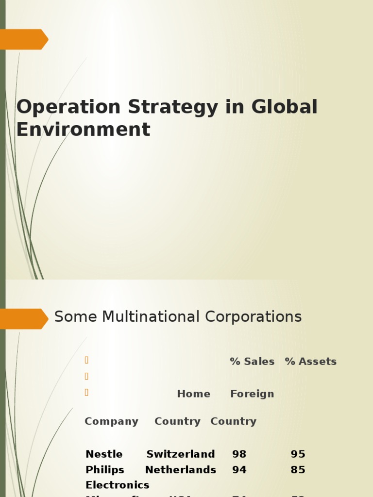 Global Operations Strategy Guide | PDF | Inventory | Supply Chain