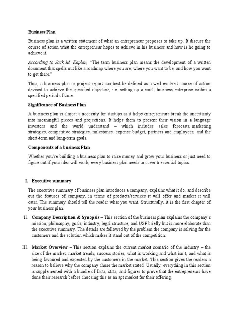 Business Plan For Entrepreneurs | Download Free PDF | Entrepreneurship ...