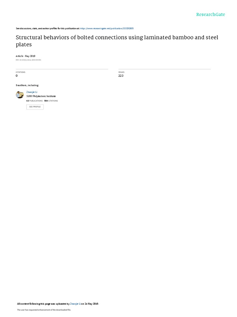 Istruct 2019 Bamboo PDF | PDF | Strength Of Materials | Young's Modulus