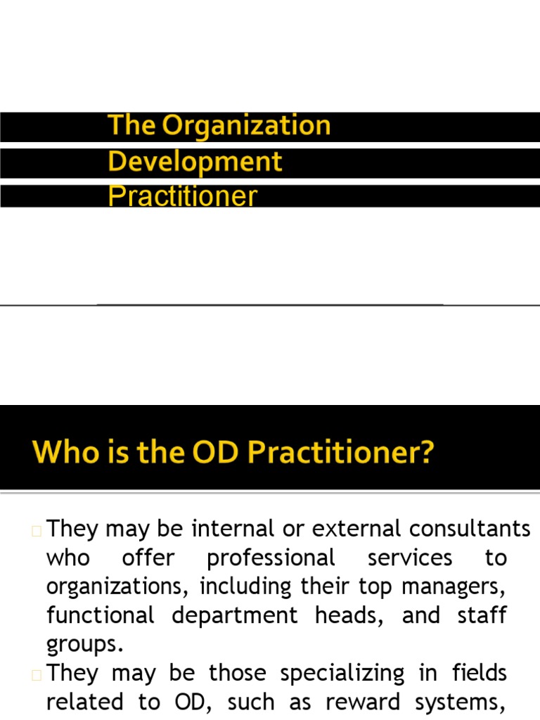Role and Competencies of OD Practitioners | PDF | Motivation | Motivational