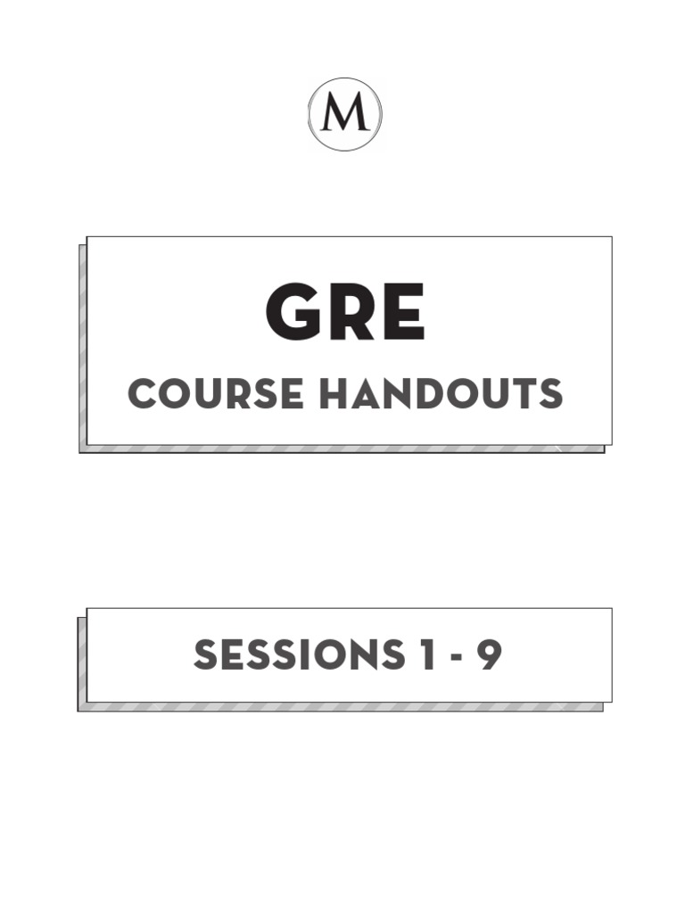 Grehandouts 3rded Pdf Pdf Graduate Record Examinations Numbers