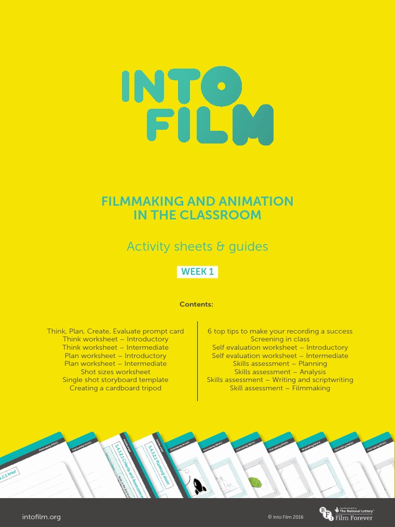Filmmaking and Animation in The Classroom Activity Sheets & Guides ...
