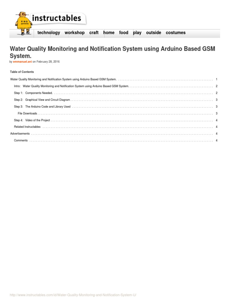 Water Quality Monitoring and Notification System U PDF | PDF ...