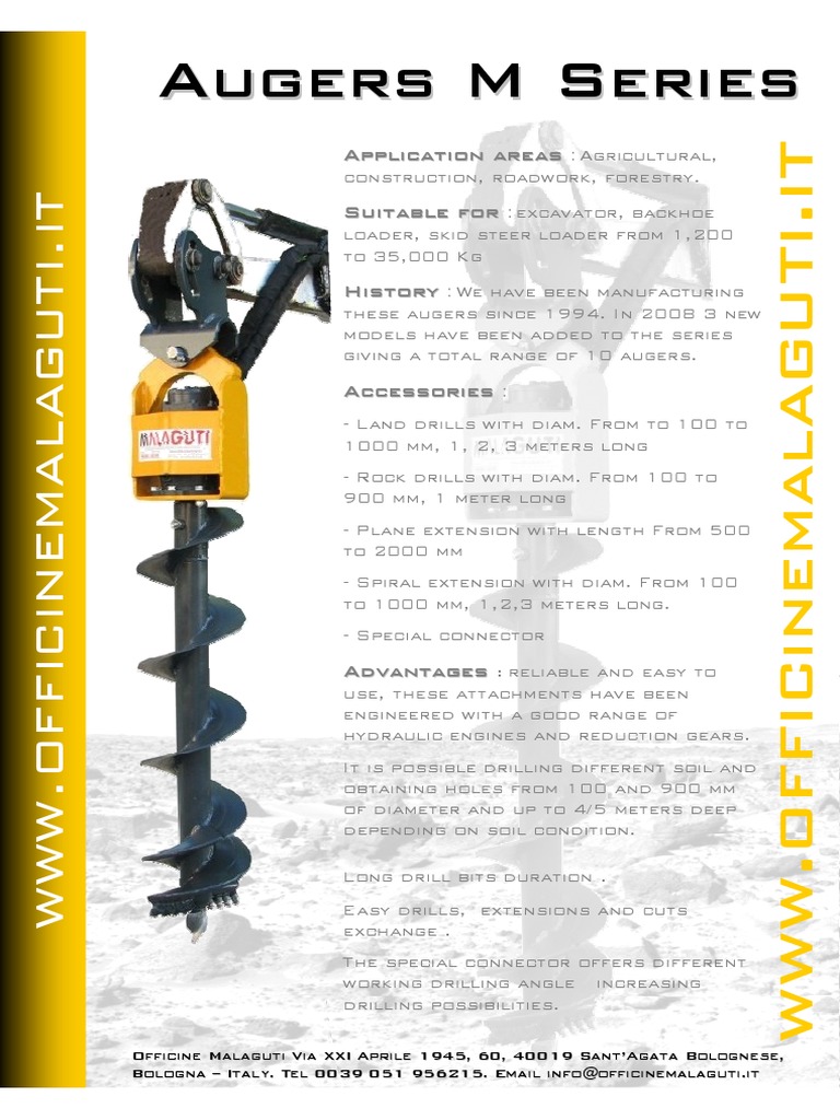 The Malaguti M Series Auger Product Line: Powerful Augers for ...
