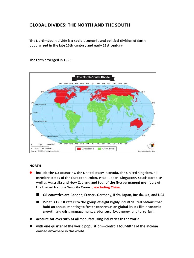 GLOBAL North and South Divide PDF | PDF | North–South Divide | Third World