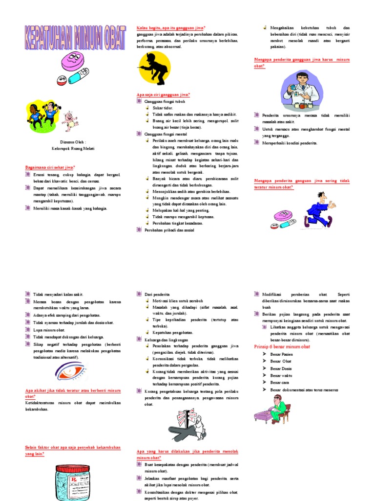 Revisi LEAFLET KEPATUHAN MINUM OBAT | PDF | Pengembangan Diri