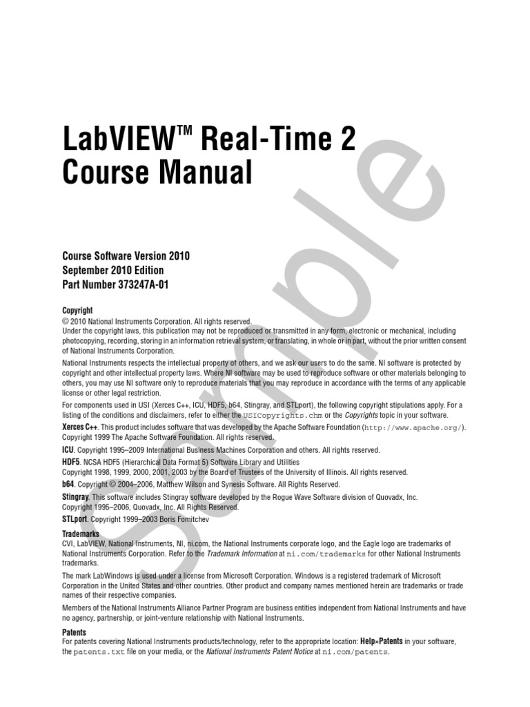 Labview Real-Time 2 Course Manual: Sample | PDF | Variable (Computer Science) | Subroutine