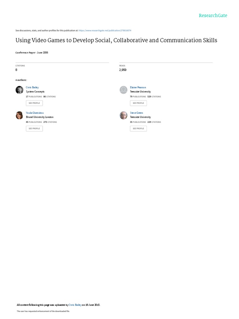 Video Games Boost Social Skills | PDF | Constructivism (Philosophy Of ...