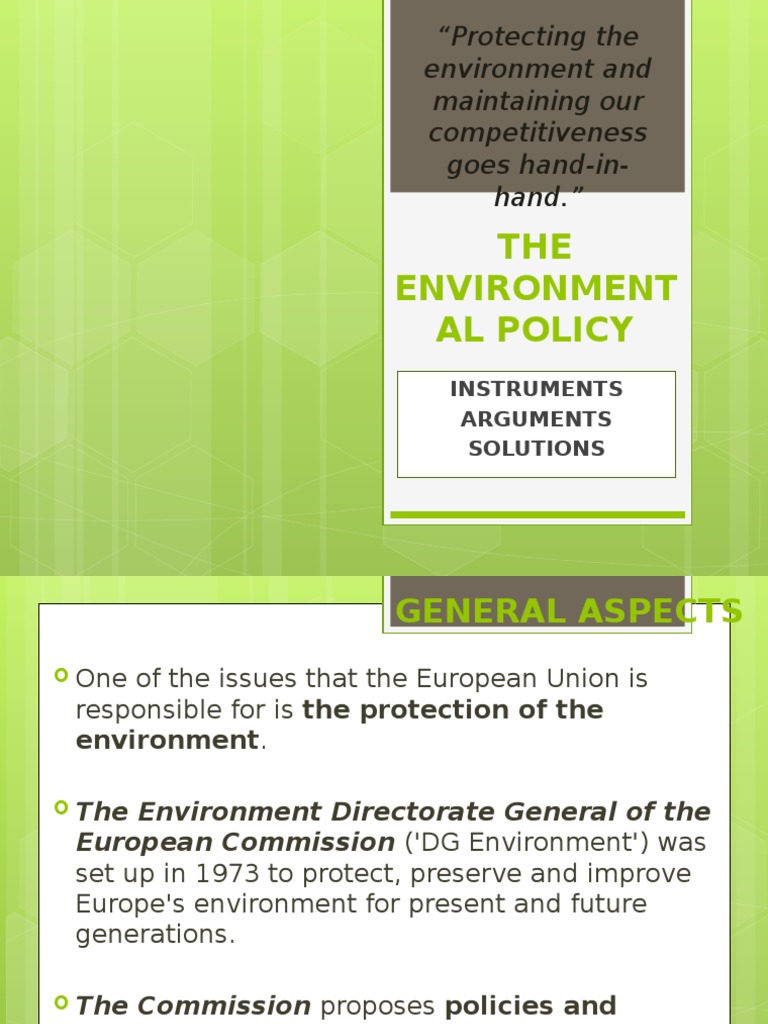 The Eu Environmental Policy | PDF | Sustainability | Environmental Policy