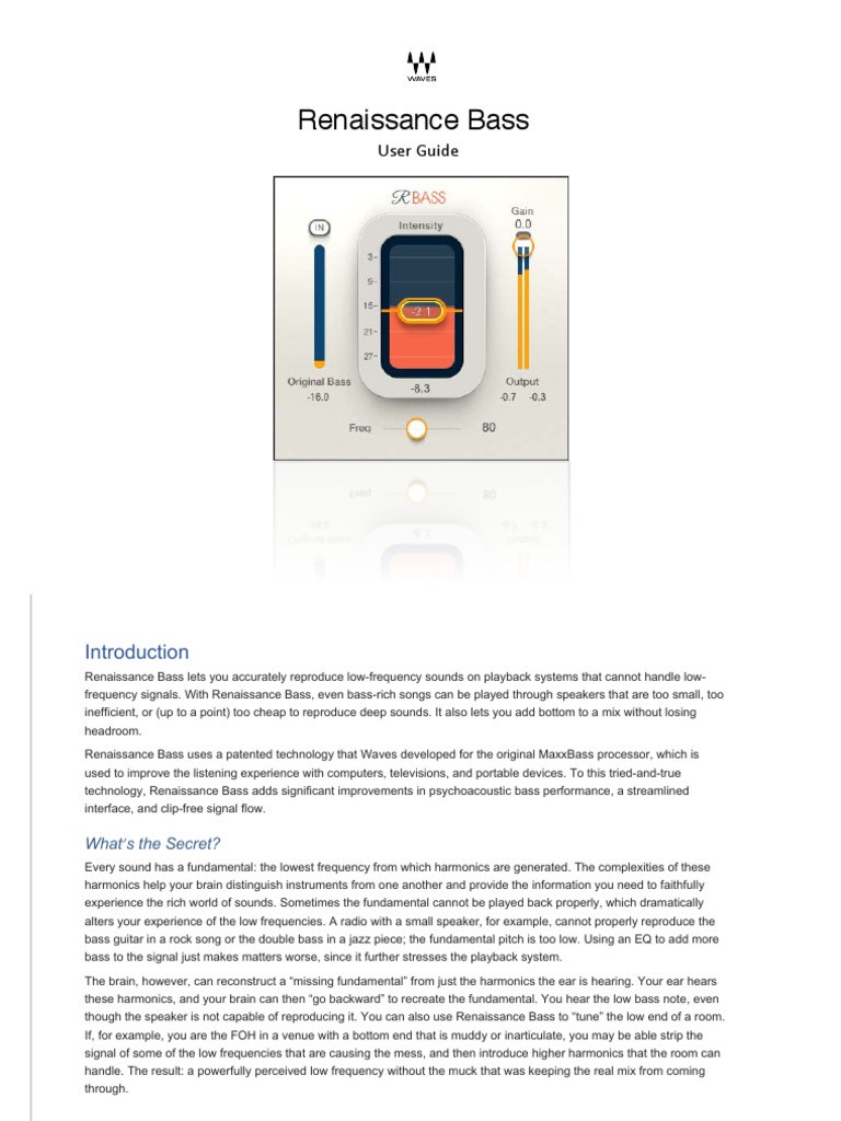 Renaissance Bass: User Guide | PDF | Loudspeaker | Equalization (Audio)