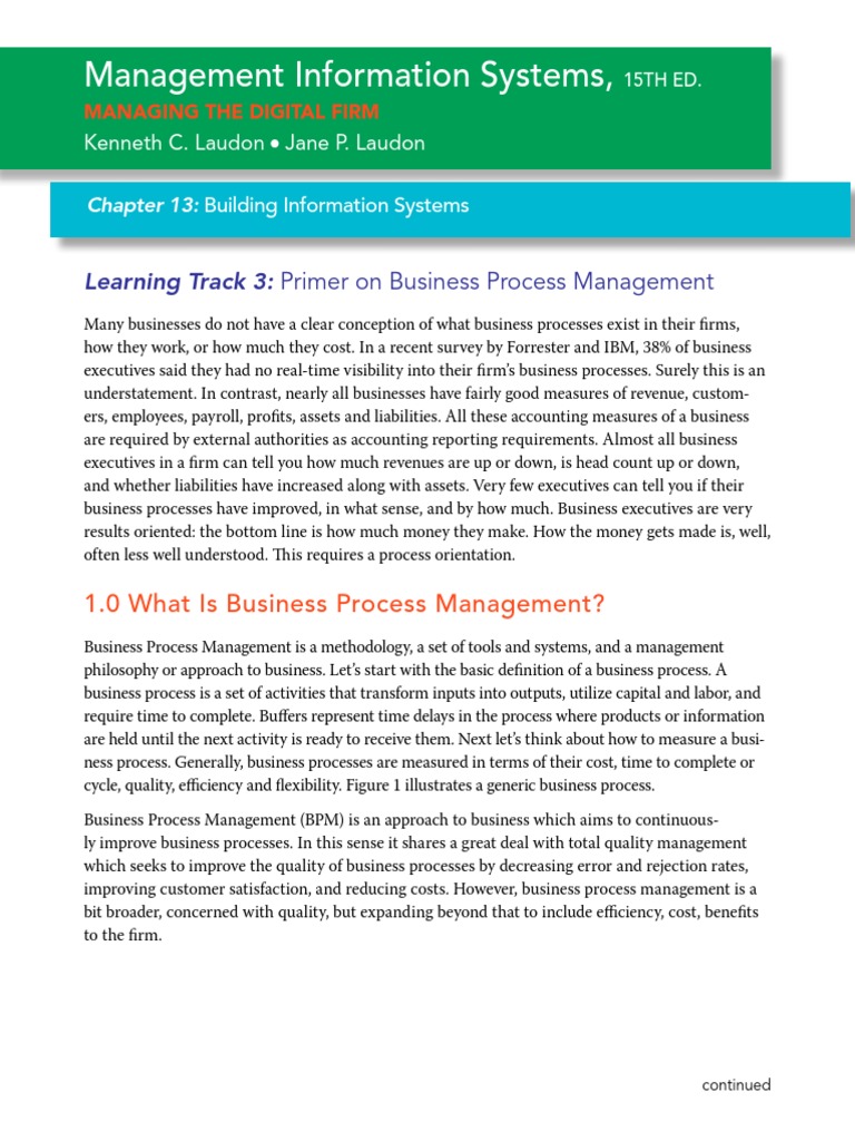 Management Information Systems,: Learning Track 3: Primer On Business ...