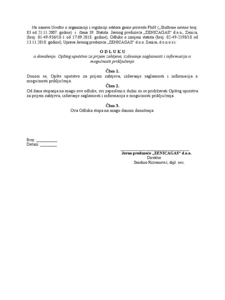 Opšte Uputstvo Za Prijem Zahtjeva Izdavanje Saglasnosti | PDF