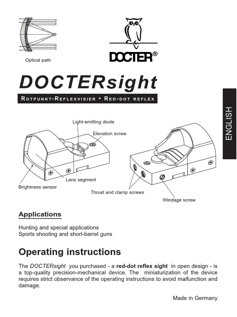 Docter Sight English Manual | PDF | Telescopic Sight | Equipment