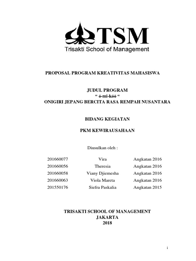 Contoh Proposal Kewirausahaan | PDF