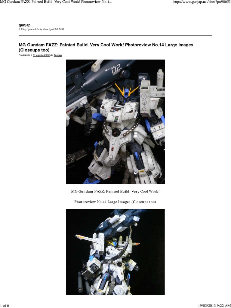 MG Gundam FAZZ Painted Build Review | PDF