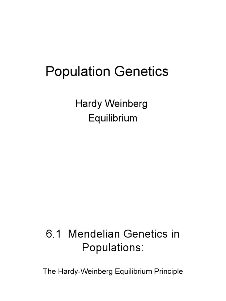 Population Genetics: Hardy Weinberg Equilibrium | PDF | Fitness ...