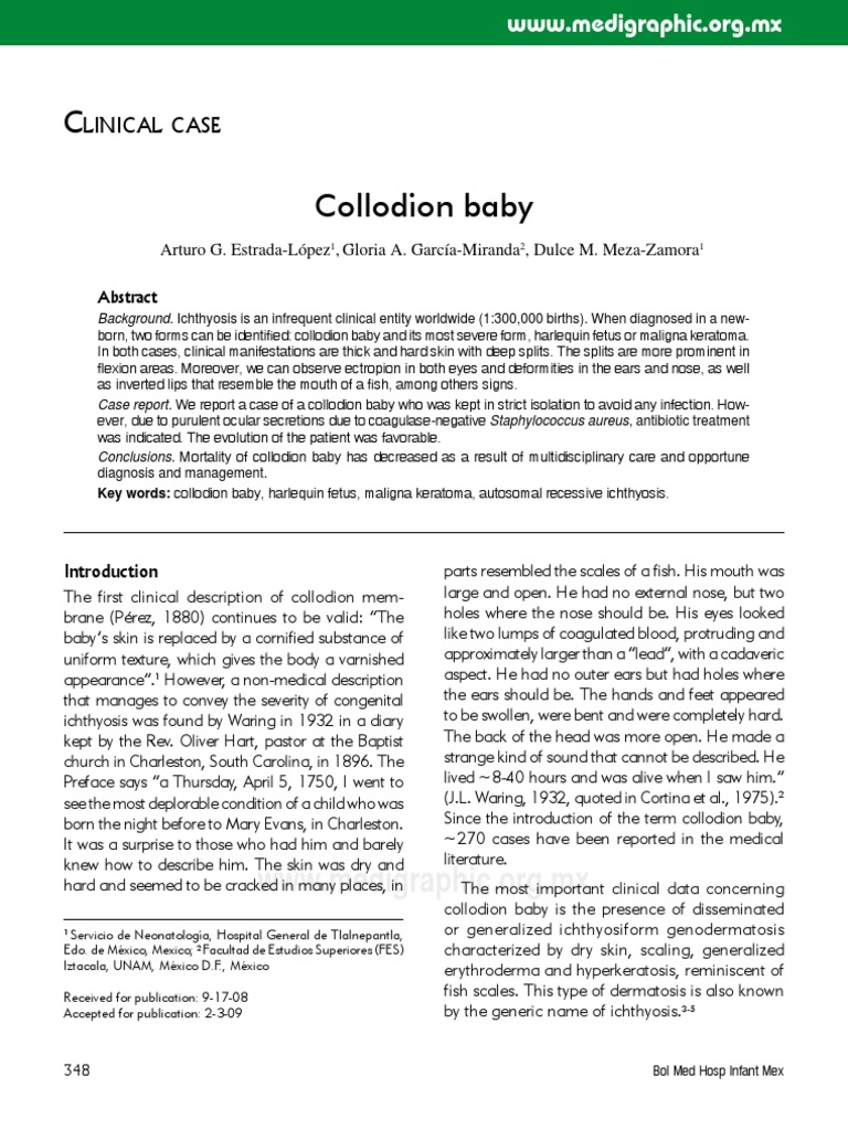 Collodion Baby: Linical Case | PDF | Diseases And Disorders | Medical ...