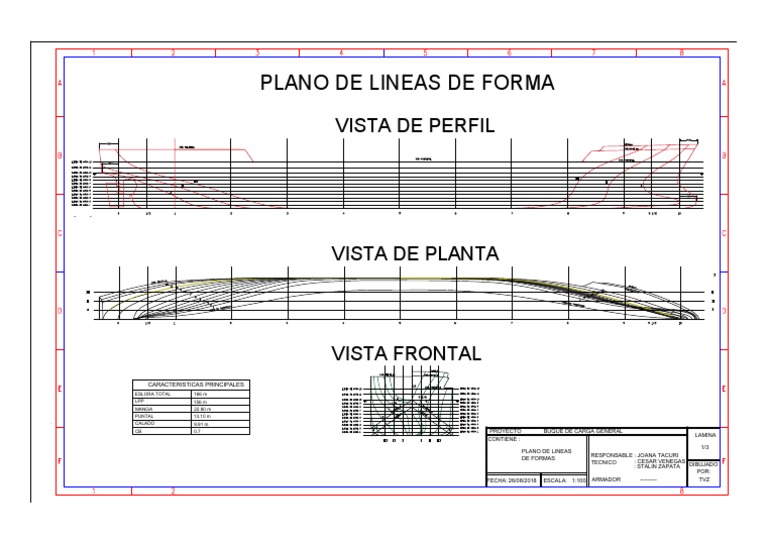Plano de líneas de buque de carga | PDF