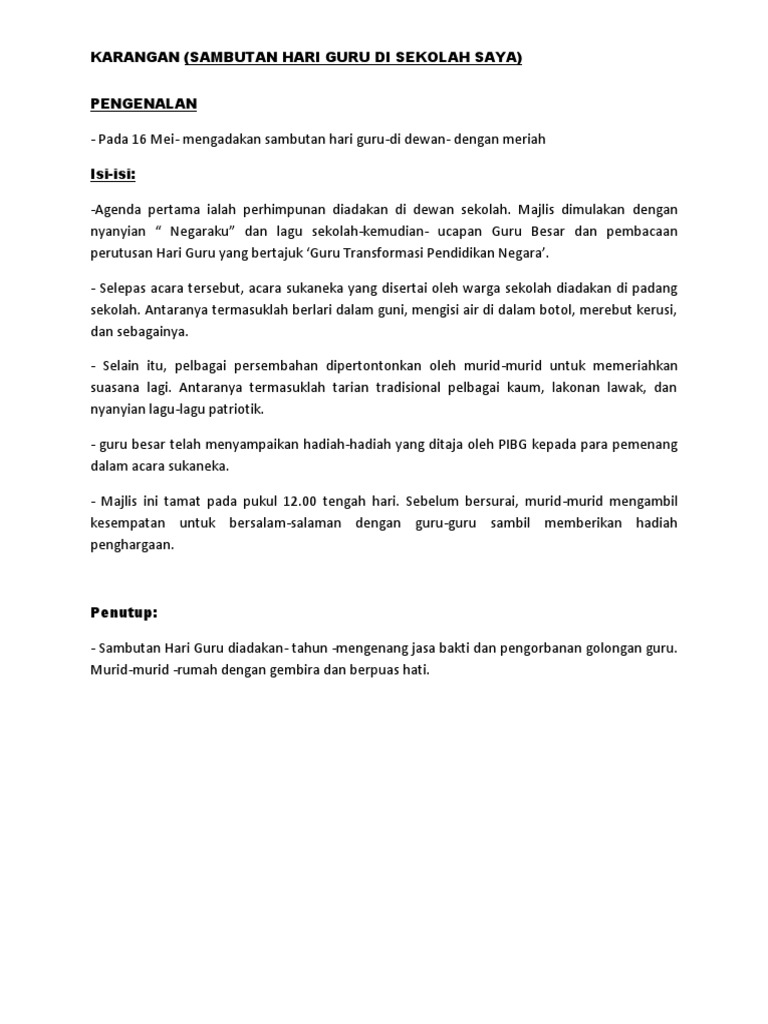 Karangan THN 3 PDF | PDF