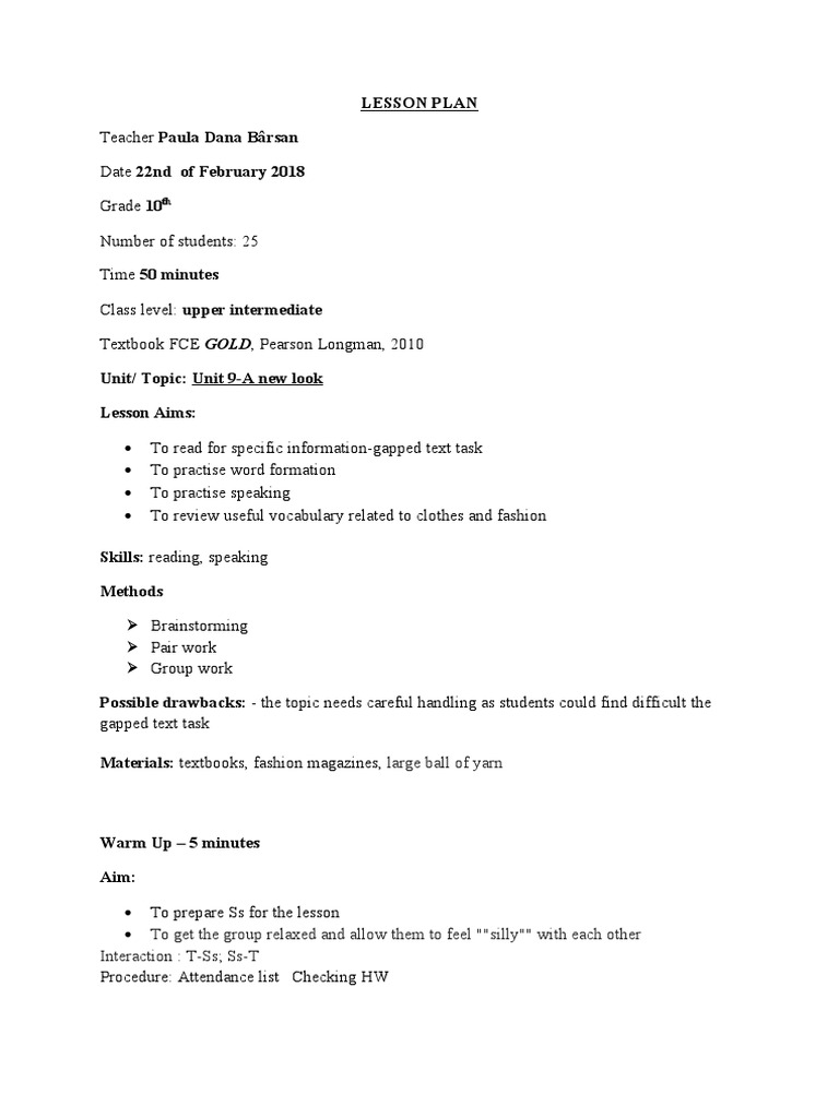 Fashion and Looks Lesson Plan | PDF | Language Mechanics | Syntax