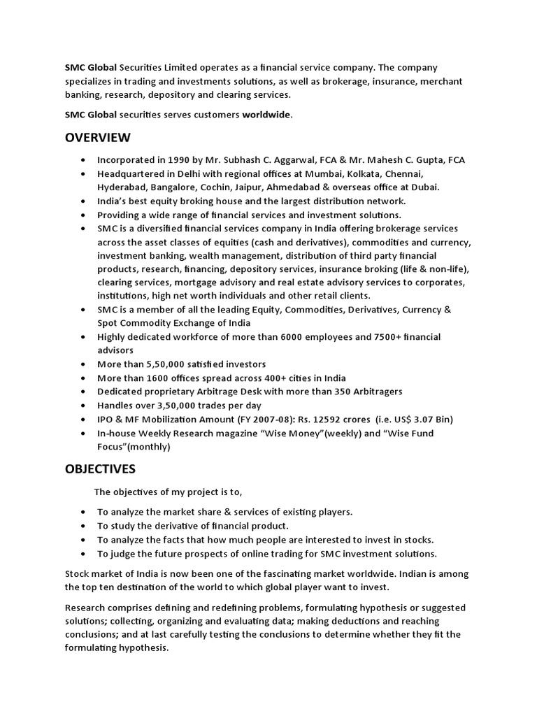 Introduction (SMC Global) | PDF | Stocks | Financial Markets