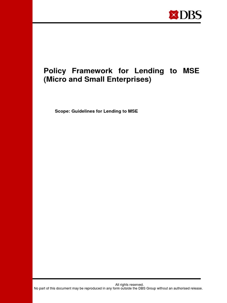 Policy Framework For Lending To MSE (Micro and Small Enterprises ...
