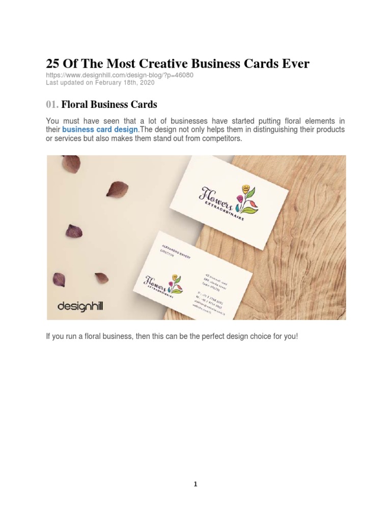 Most Creative Business Card Designs | PDF | Design | Marketing