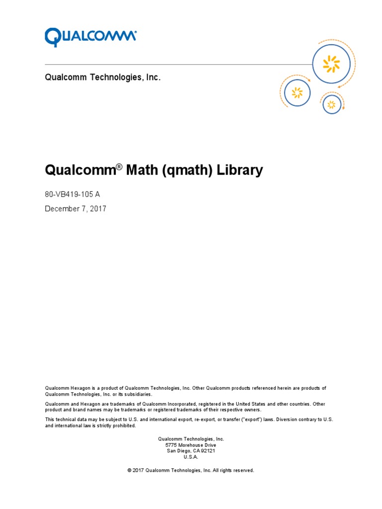 Qualcomm Math (Qmath) Library | PDF | Teaching Mathematics | Computer Architecture