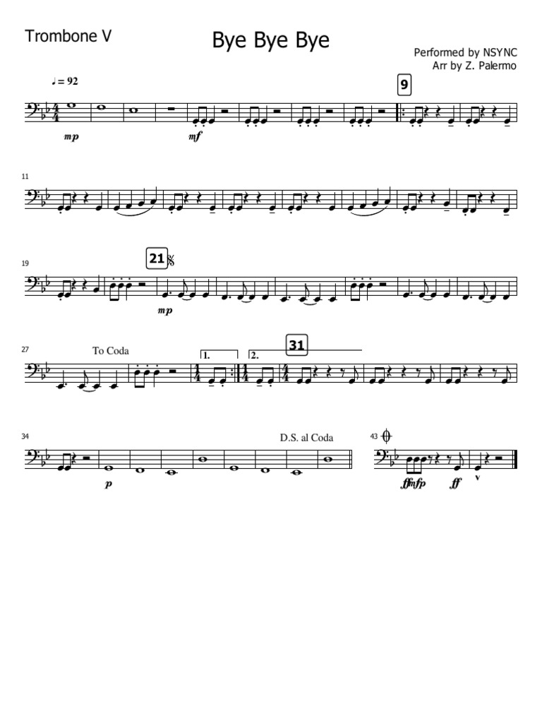 NSYNC - Bye Bye Bye-Trombone V | PDF