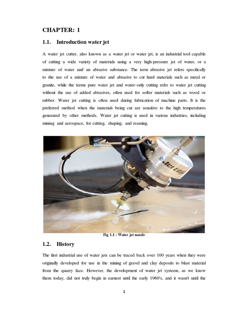 1.1. Introduction Water Jet | PDF | Nozzle | Pump