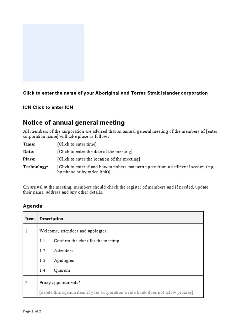 Notice of Annual General Meeting | PDF
