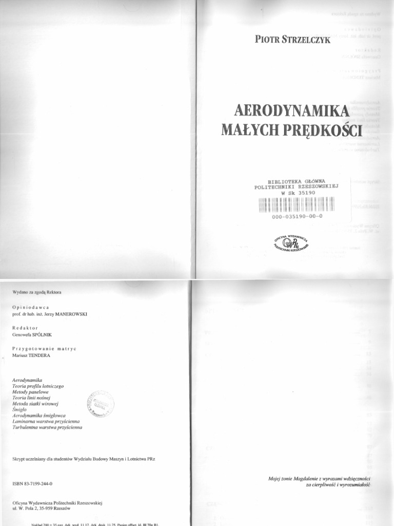 Aerodynamika Małych Prędkości Piotr Strzelczyk | PDF